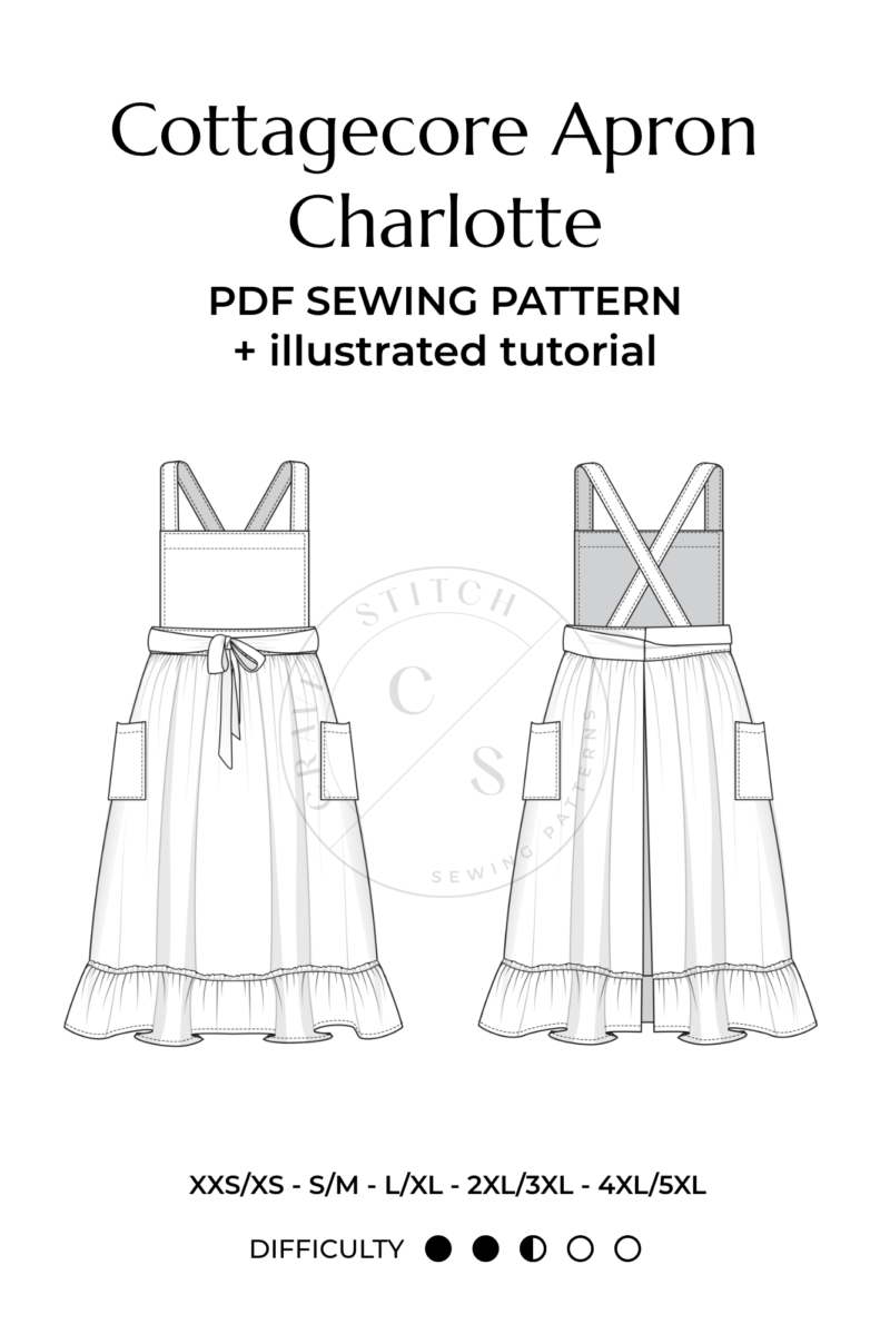 Cottagecore Apron Pattern - CHARLOTTE - Indie Designer Sewing Patterns ...